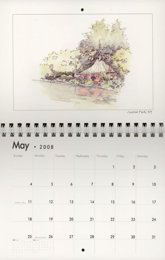 2008 Calendar Page : Sketching and Sketchbooks